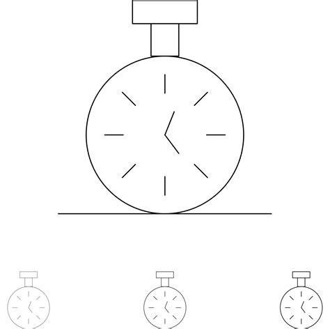 Stopwatch Time Timer Count Bold And Thin Black Line Icon Set 14733190 Vector Art At Vecteezy