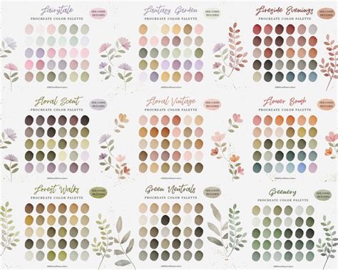 Procreate Color Palette Swatches Palette Bundle Color Palette Procreate Art Ipad Illustration Etsy