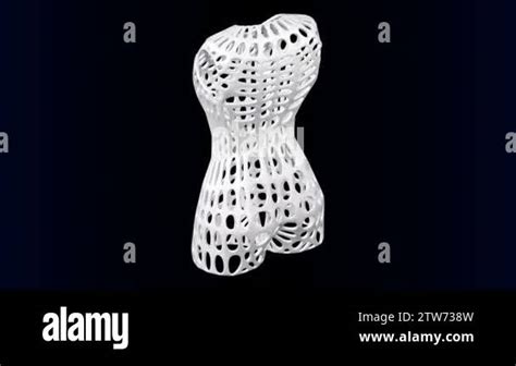 Cellular Structures As Part Of 3d Woman Body Loopable Luma Matte 3d