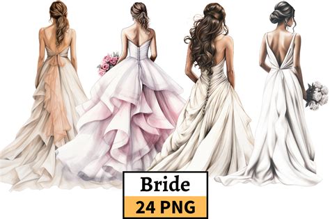 Bride Bundle Bridal Gown Illustrations Graphic By Mashmashstickers