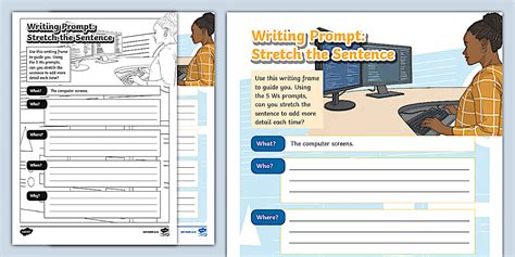 Writing Prompt Stretch The Technology Sentence Twinkl