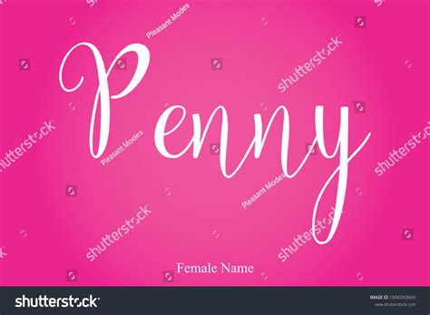 Penny Female Name Stylish Lettering Cursive Stock Vector Royalty Free 1906093669 Shutterstock