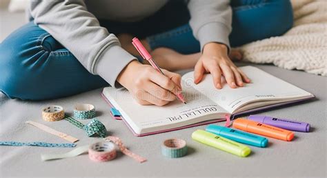 Creative Journaling And Planning Session At Home Stock Illustration