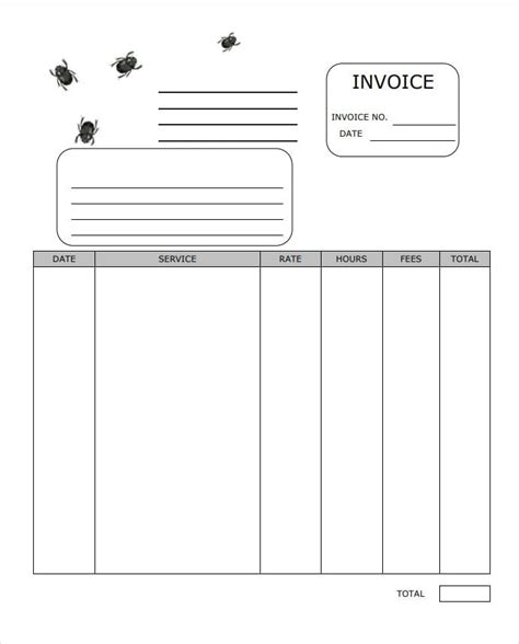Printable Pest Control Invoice Template