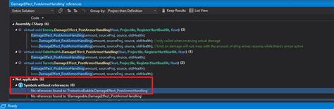 Visual Studio C Find All References Hides Symbols Without References Under Not