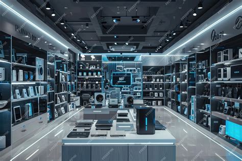 Premium Photo Modern Electronics Store Interior With Various Home
