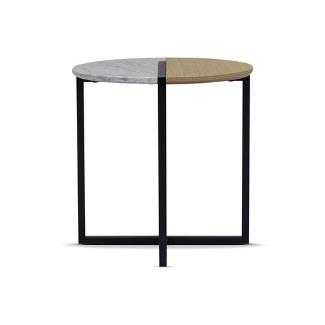Sonata Side Table Oak White Marble