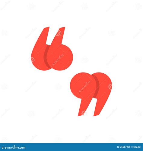Red Quotation Marks With Shadow Stock Vector Illustration Of Mark Balloon 75657995