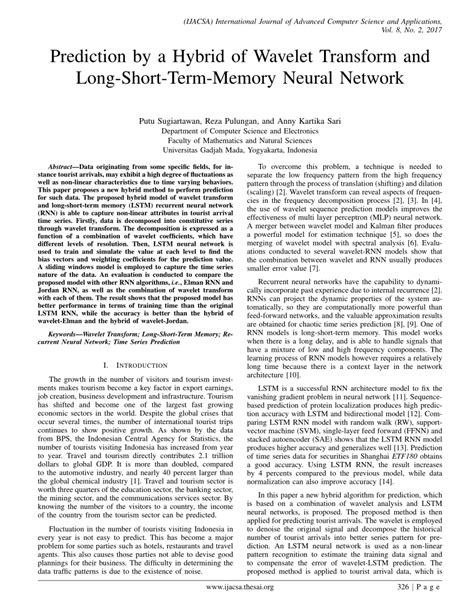 Pdf Prediction By A Hybrid Of Wavelet Transform And Long Short Term