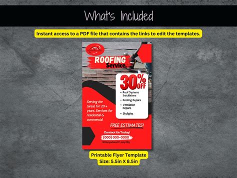 Printable Roofing Services Flyer Template Editable Service Flyer Roof