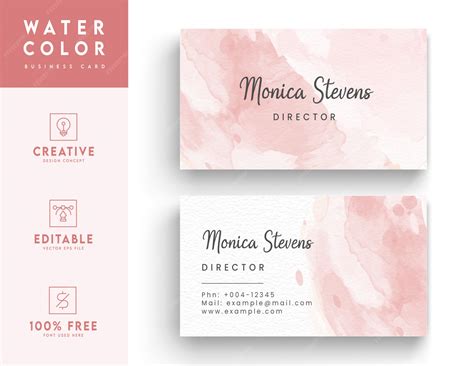Premium Vector Abstract And Artistic Horizontal Business Card Watercolor