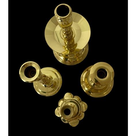 Late 20th Century Solid Brass Candlesticks Set Of 4 Chairish