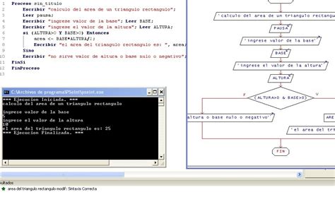 Automatizacion Pseint Calculo De Area De Un Triangulo