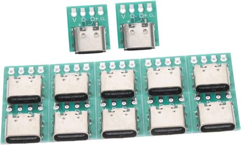 Ethzzle 12pcs Usb C Connector Pcb Adapter Board For Data Transfer Fast