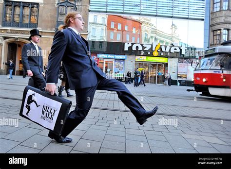 Fans Of The British Comedy Group Monty Python Are Seen During Unusual March On The Occasion Of