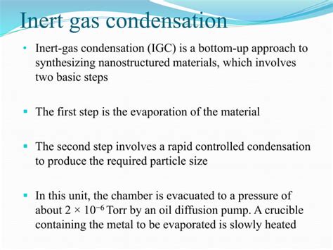 Inert Gas Condensationpptx Chemistry Science