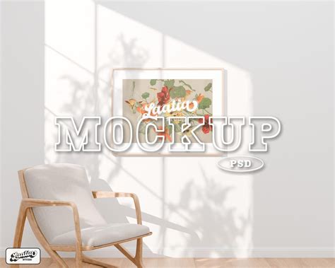 One Horizontal Din A Wood Frame Mockup Elegant Neat Psd Template
