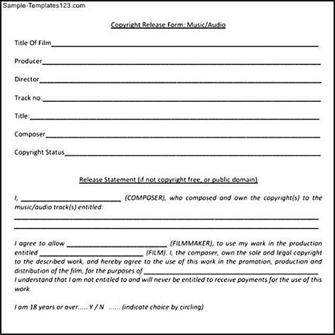 Free Printable Music Copyright Forms Printable Forms Free Online