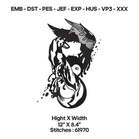 Anime Embroidery Design Chibi Patch Kawaii Manga Embroidery File