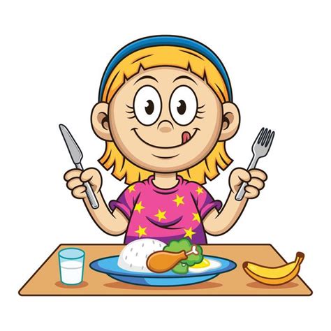 Girl Eating Vector Art Icons And Graphics For Free Download