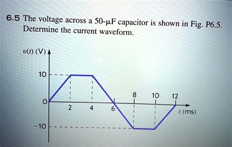 6 5 The Voltage Across A 50 Î¼f Capacitor Is Shown In Fig P6 5