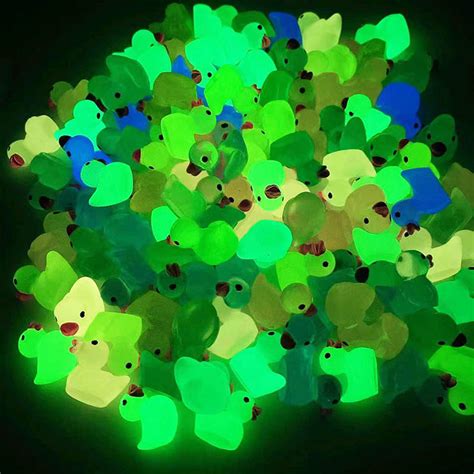 10pcs Miniature Duck Figure Realistic Looking Decorative Mini Luminous