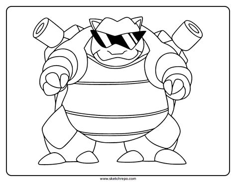 Dibujos Para Colorear De Pokemon Mega Blastoise