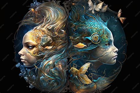 Premium Photo Backdrop Of Sacred Zodiac Pisces Symbols Astrology