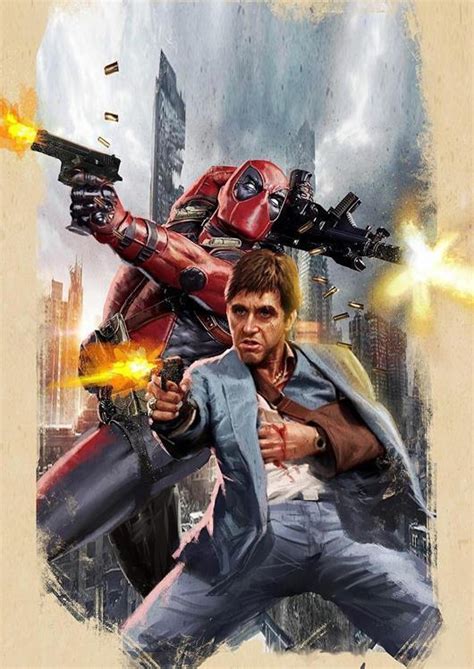 Deadpool Scarface Together By Polutimoslithos On Deviantart