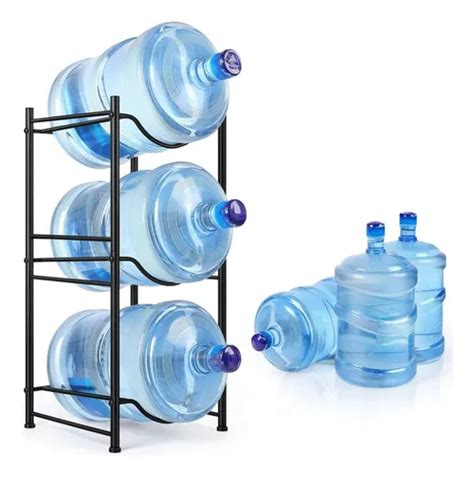 Dispensador Rack Organizador Exhibidor De 3 Garrafones Negro Meses