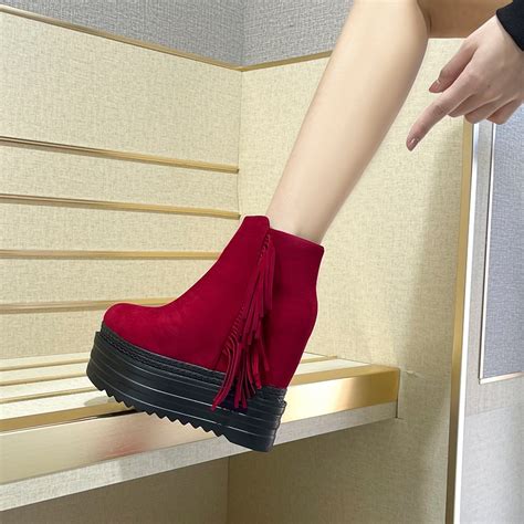 Botas Curtas Para Mulheres Com Sola Grossa Novo Modelo Para O Outono E