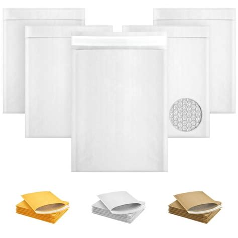 White Kraft Bubble Mailers 200 Pack 85 X 11 In Padded Bubble Lined