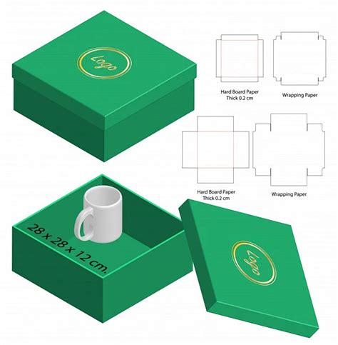 天地盖包装盒纸盒礼品盒刀版展开图模板矢量图素材 花瓣网