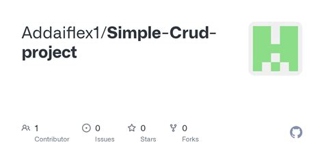 Github Addaiflex1simple Crud Project