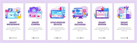 Premium Vector Smart Home Electronic And Devices Data Exchange And Sync Technology Mobile App