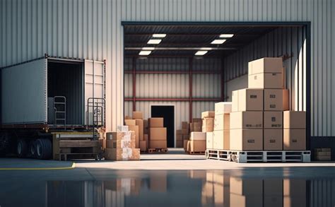 Premium Photo Logistic Warehouse Package Shipping Center