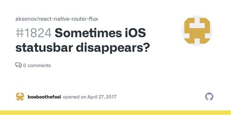 Sometimes Ios Statusbar Disappears Issue Aksonov React Native Router Flux Github