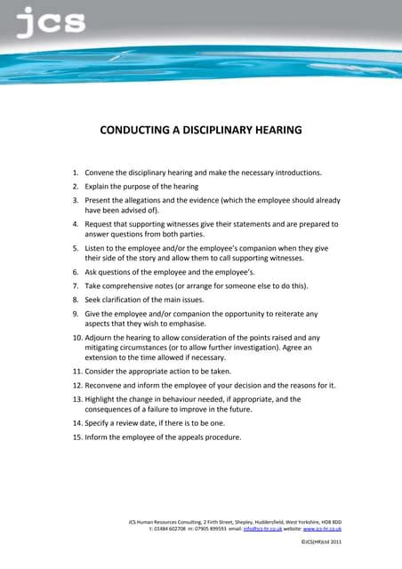 Conducting A Disciplinaryhearing Pdf