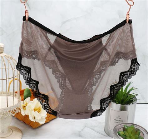 New Plus Size Satin Semi See Thru Panty Xl 60 90 Cm Womens Fashion