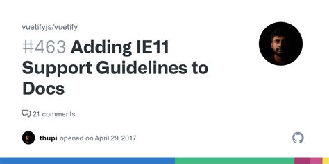 Adding Ie11 Support Guidelines To Docs · Issue 463 · Vuetifyjsvuetify