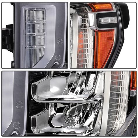Pair Set Full Led Drl Headlight W Bulb For Gmc Sierra 2500 Hd 3500 Hd