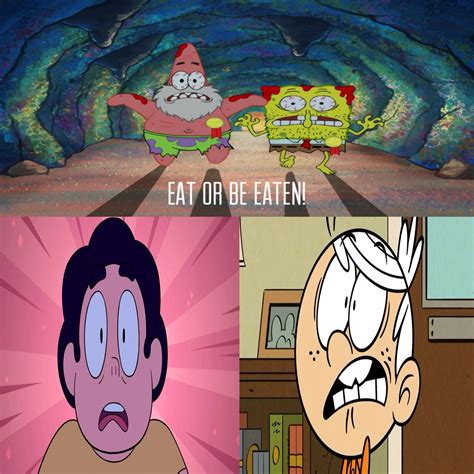 Spongebob And Patrick Eat Steven U And Lincoln L By Johnhugh20 On Deviantart