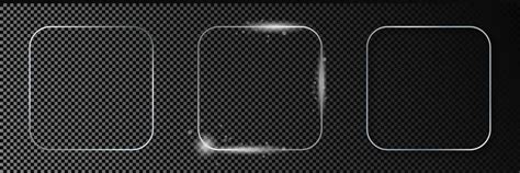 Silver Glowing Rounded Rectangular Shape Frame Vector Image