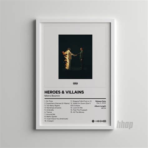 Metro Boomin Heroes And Villains Poster Etsy Uk