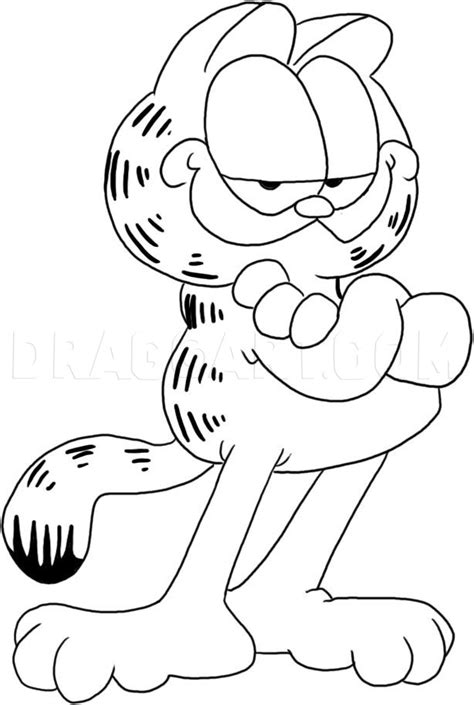 How To Draw Garfield Drawing Step By Step By Dawn Dragoart