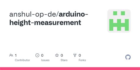 GitHub Anshul Op De Arduino Height Measurement