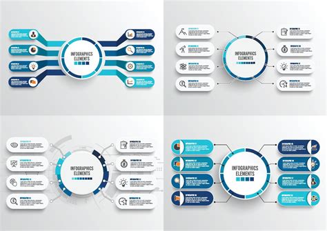 Set Vector Infographic Template With 3d Paper Label Integrated Circles Business Concept With 8
