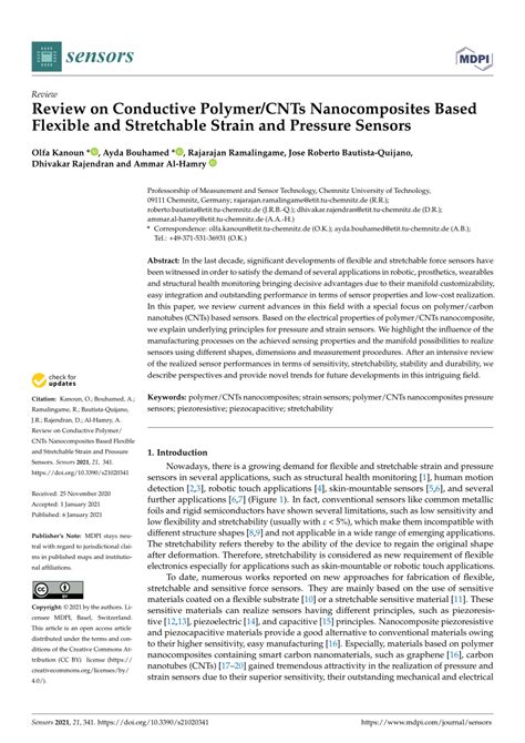 Pdf Review On Conductive Polymercnts Nanocomposites Based Flexible