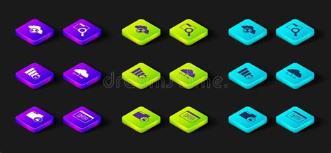 Set Folder And Lock Data Analysis Financial Growth Decrease Network