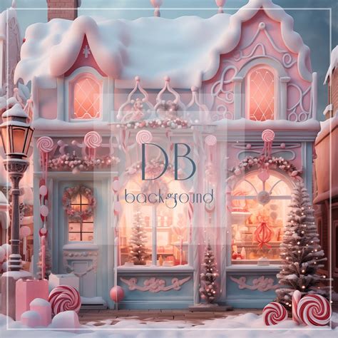 Candy Storefront Digital Background Candy Store Digital Background Whimsical Christmas